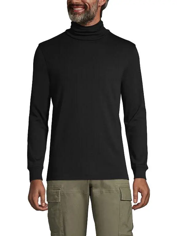 LANDS' END Cotton Supima Turtleneck - Black
