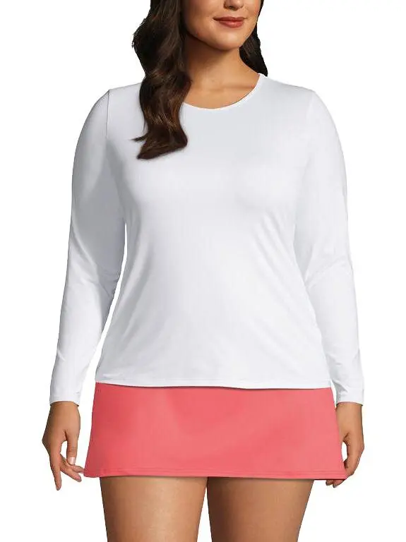 LANDS' END Long Sleeve Upf 50 Rash Guard - White