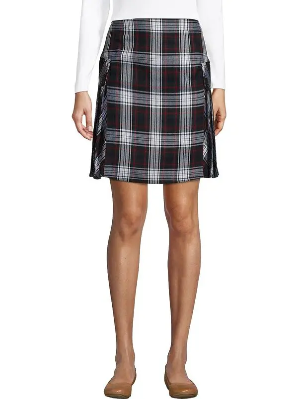 LANDS' END Plaid Skort Above The Knee - Evergreen/white Plaid