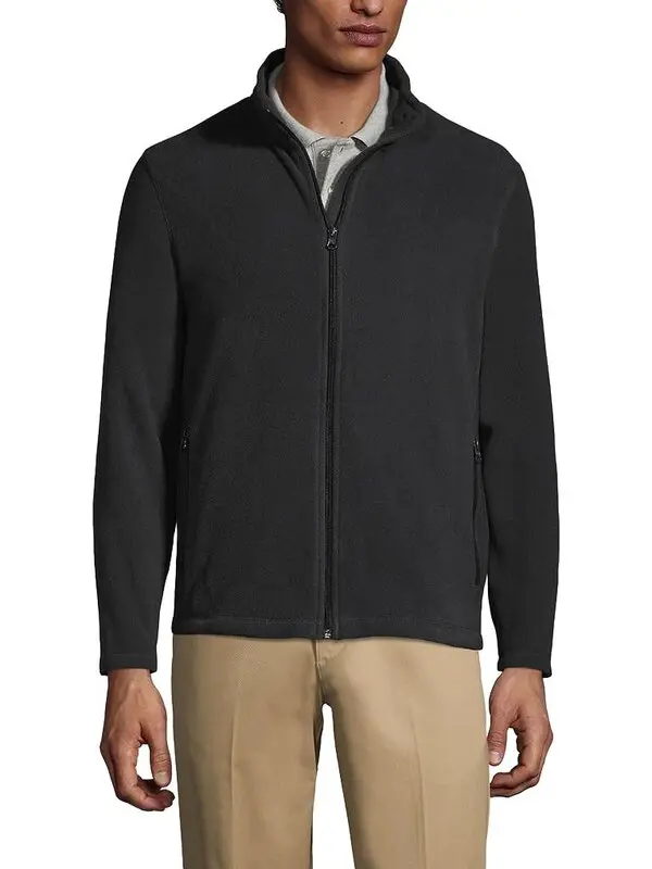 LANDS' END Full-zip Mid-weight Fleece Jacket - Dark Charcoal