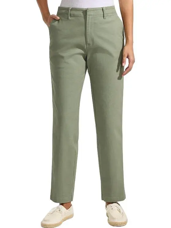 LANDS' END Mid Rise Classic Straight Leg Ankle Chino Pants - Sage