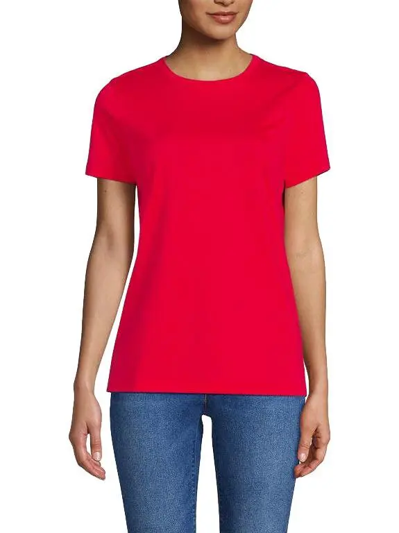 LANDS' END Relaxed Supima Cotton T-shirt - Berry Rouge