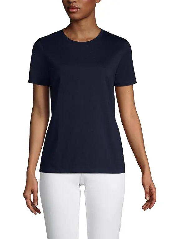 LANDS' END Supima Cotton Crewneck T-shirt - Radiant Navy
