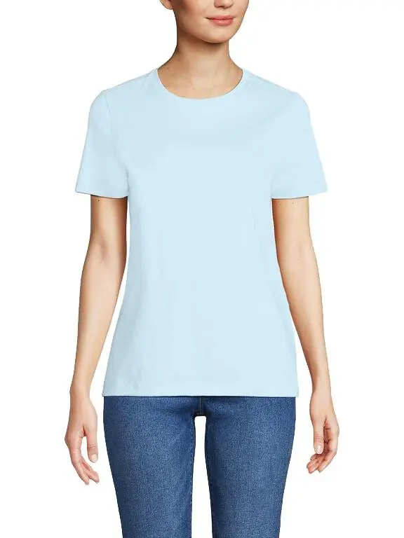 LANDS' END Relaxed Supima Cotton T-shirt - Soft Ice Blue