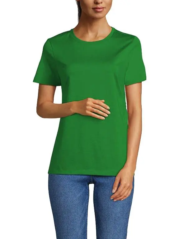 LANDS' END Supima Cotton Crewneck T-shirt - True Green