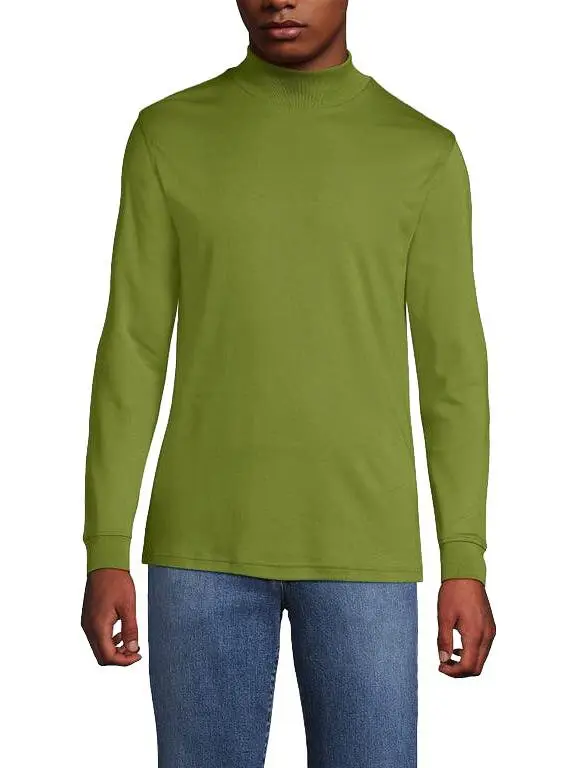 LANDS' END Cotton Supima Mock Turtleneck - Winter Pear