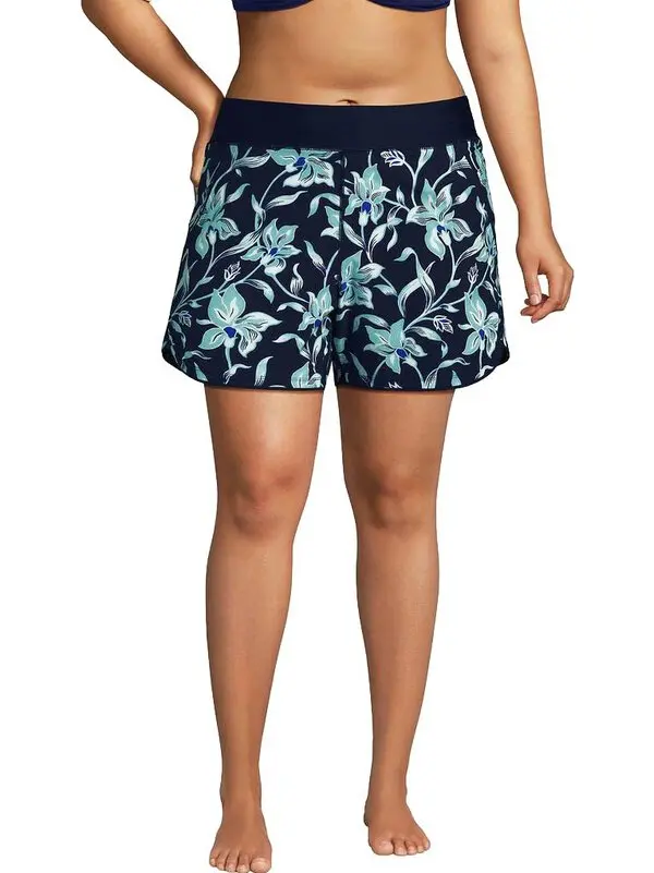 LANDS' END 5" Quick Dry Board Shorts - Tropic Floral/navy