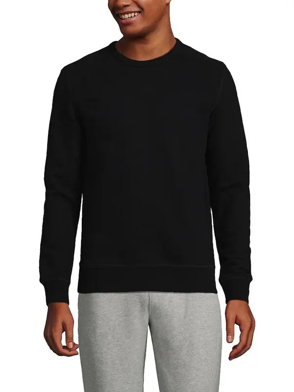 LANDS' END Long Sleeve Crewneck Sweatshirt - Black