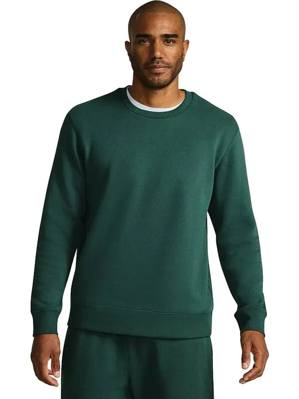 LANDS' END Long Sleeve Fleece Crewneck Sweatshirt - Dark Evergreen