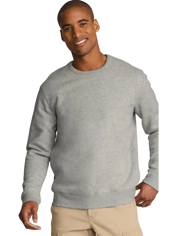 LANDS' END Long Sleeve Serious Sweats Crewneck Sweatshirt - Gray Heather