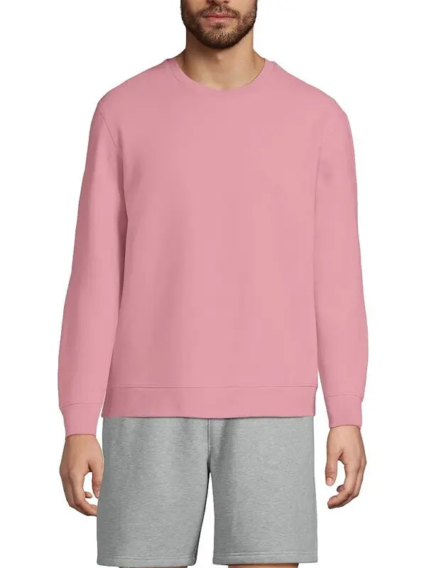 LANDS' END Long Sleeve Crewneck Sweatshirt - Soft Carnation