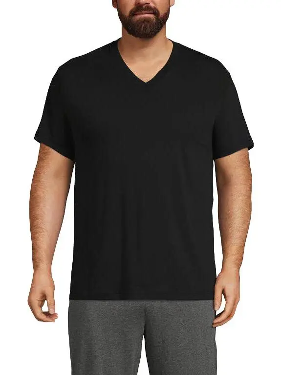 LANDS' END V-neck Undershirt 3 Pack - Black