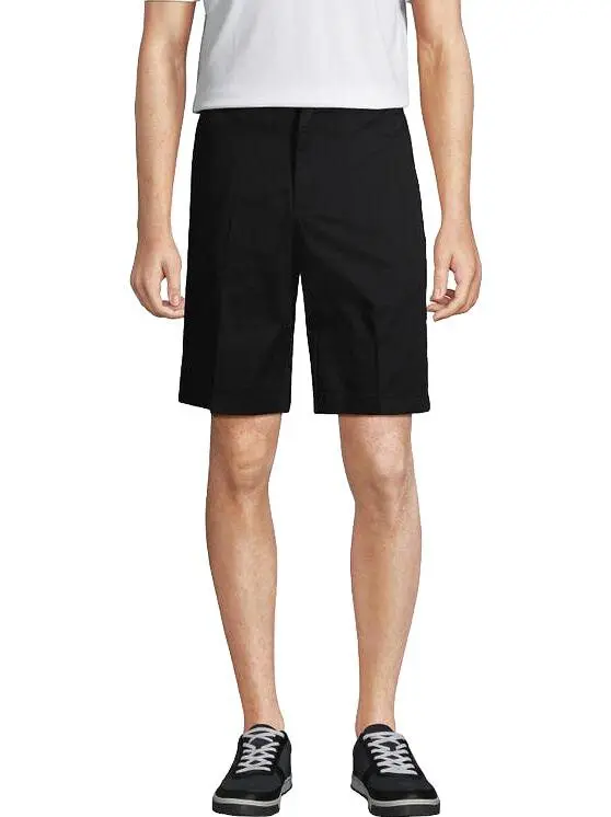 LANDS' END Plain Front Blend Chino Shorts - Black
