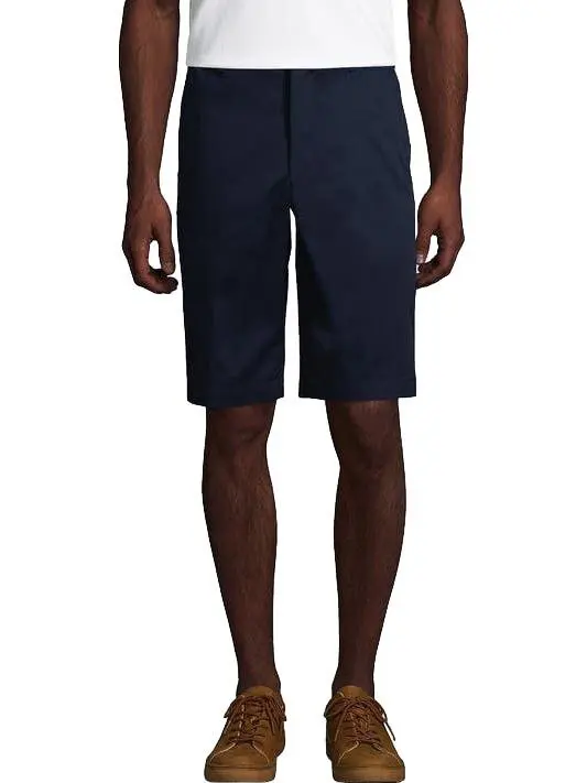 LANDS' END Plain Front Blend Chino Shorts - Classic Navy