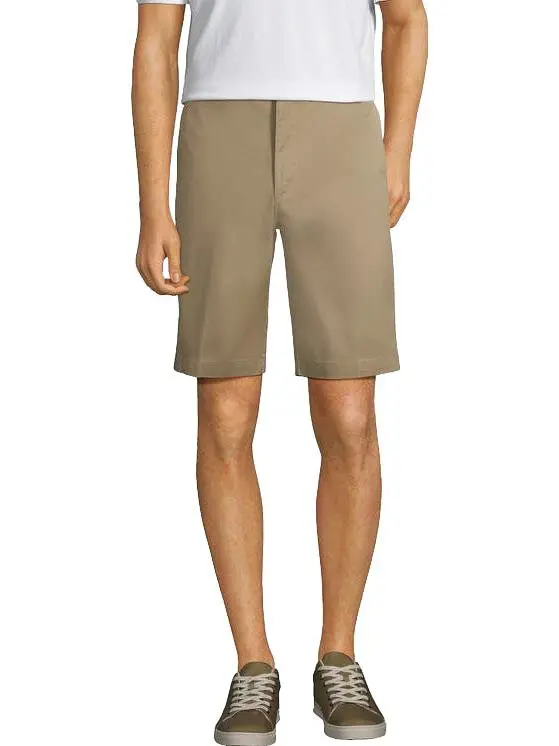 LANDS' END Plain Front Blend Chino Shorts - Khaki