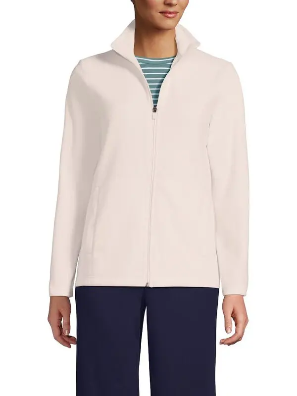 LANDS' END Full Zip Fleece Jacket - Ivory Latte