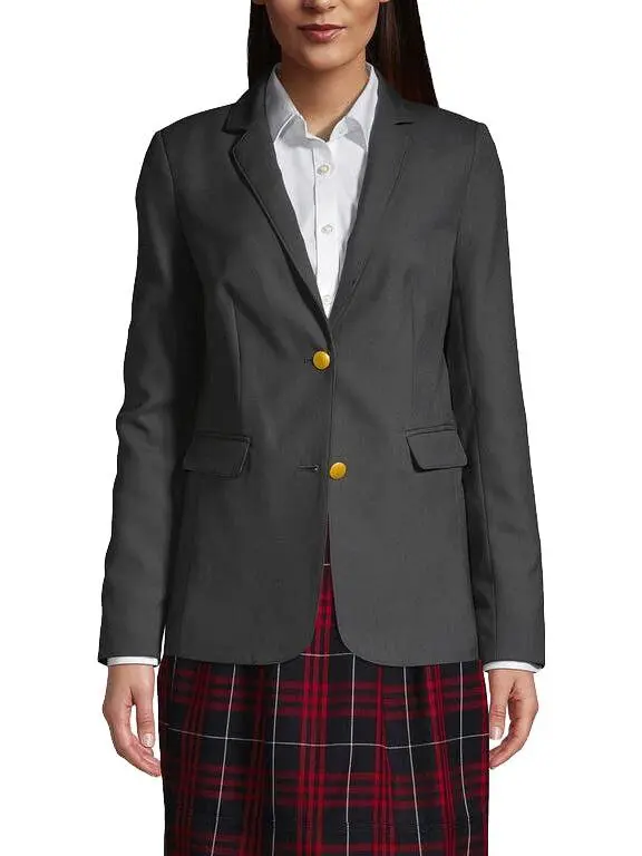 LANDS' END School Uniform Hopsack Blazer - Slate Frost