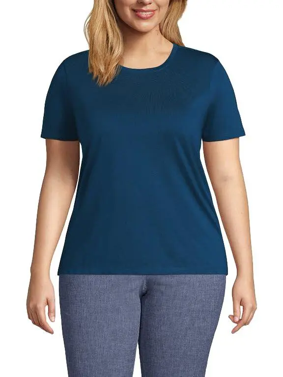 LANDS' END Supima Cotton Crewneck T-shirt - Baltic Teal