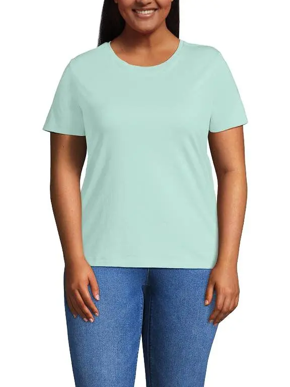 LANDS' END Supima Cotton Crewneck T-shirt - Pale Sky