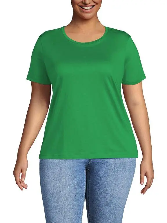 LANDS' END Supima Cotton Crewneck T-shirt - Vibrant Clover