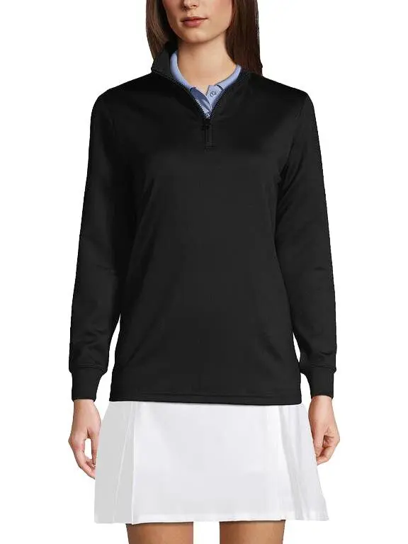 LANDS' END School Uniform Quarter Zip Pullover - Black