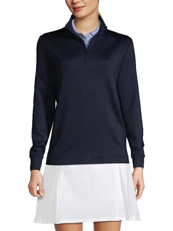 LANDS' END School Uniform Quarter Zip Pullover - Classic Navy