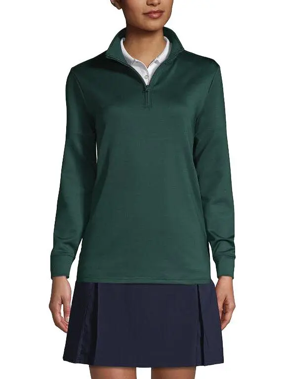 LANDS' END School Uniform Quarter Zip Pullover - Evergreen