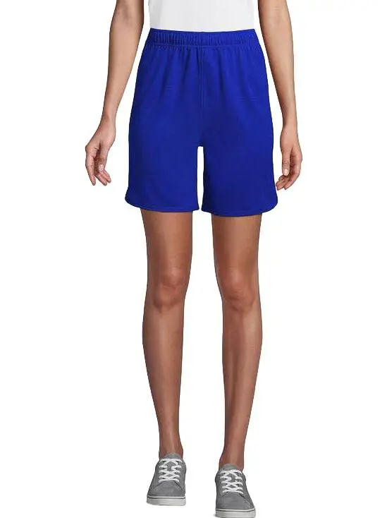 LANDS' END School Uniform Mesh Gym Shorts - Cobalt