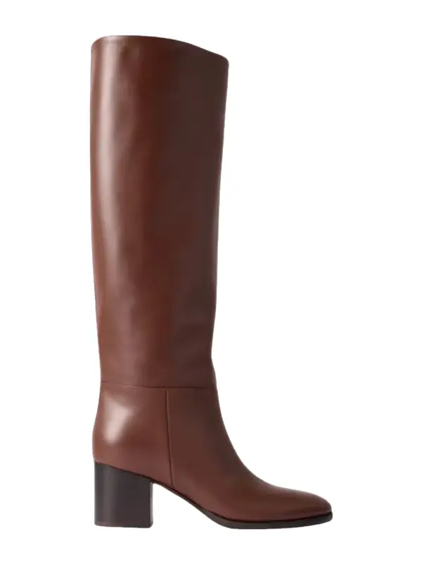 GIANVITO ROSSI Santiago 60 Leather Knee Boots - Brown