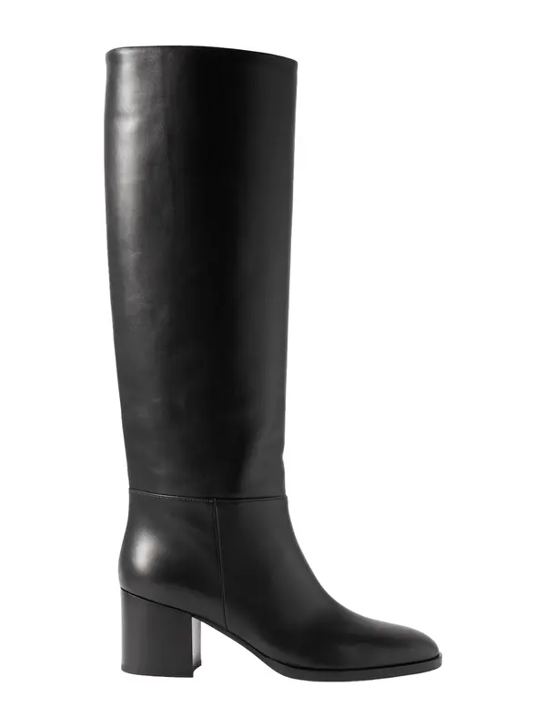 GIANVITO ROSSI Santiago 60 Leather Knee High Boots - Black