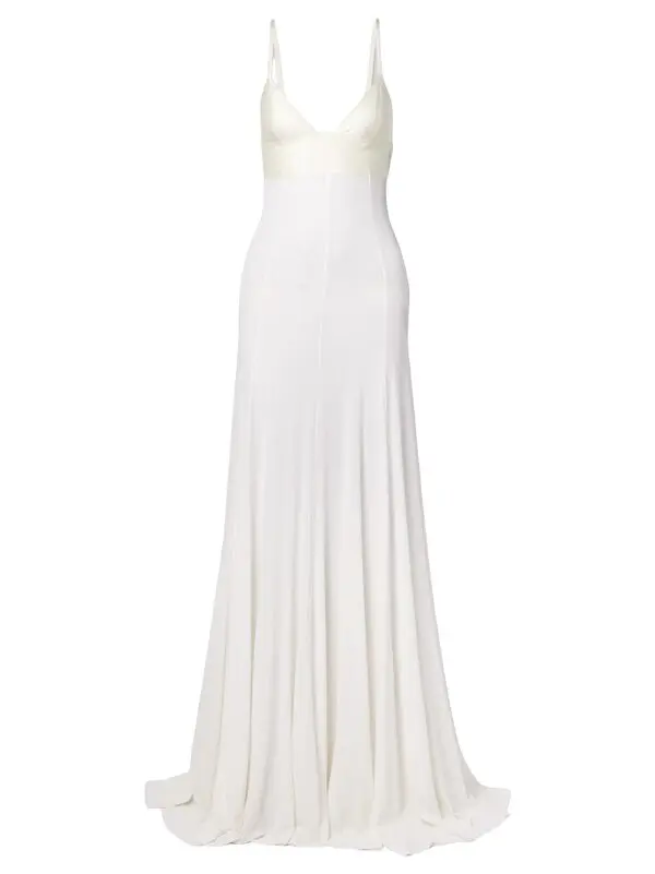 Jacquemus Spallina Satin-trimmed Gown - White