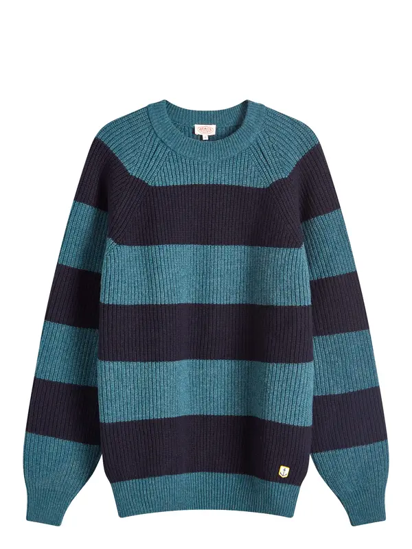 Armor Lux Wide Stripe Fisherman Jumper - Dark Storm/navy