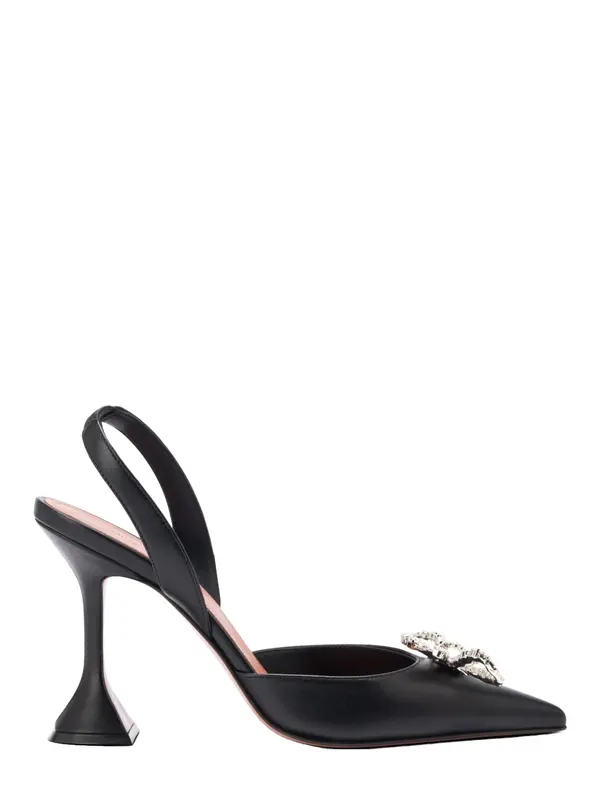 Amina Muaddi 95mm Rosie Sling Pumps - Black