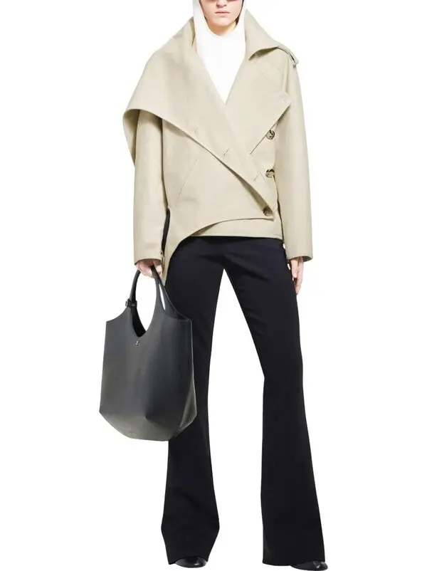 COURREGES Short Oblique Trench Coat - Neutrals
