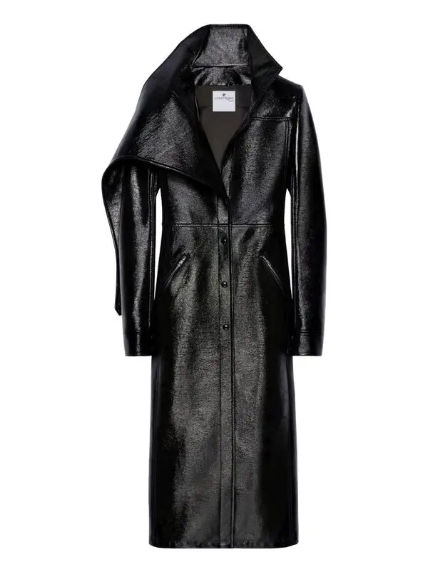COURREGES Vinyl Trench Coat - Black