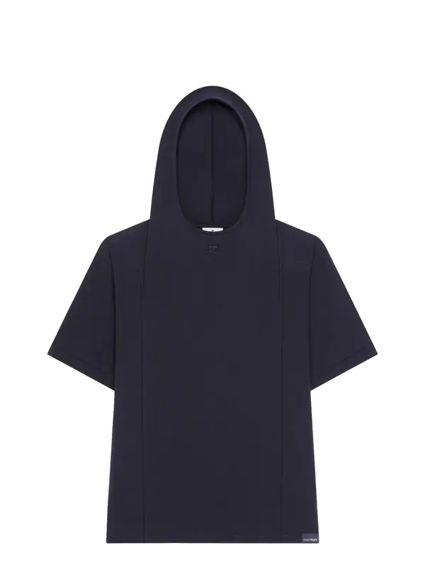 COURREGES Hooded T-shirt - Black