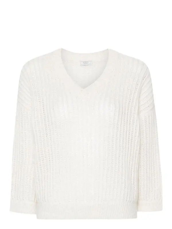 Peserico Sequin Embellished Sweater - White