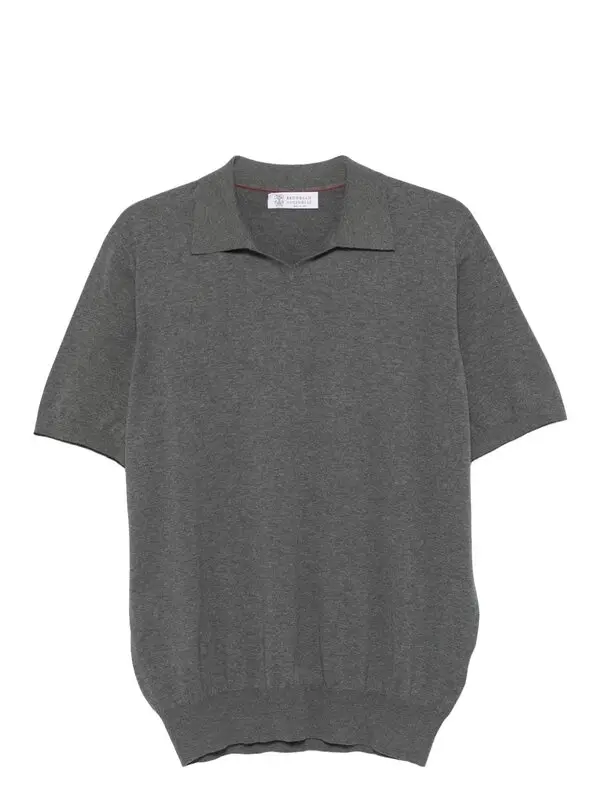 Brunello Cucinelli Fine-knit Polo Shirt - Grey