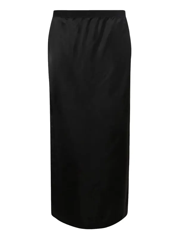 Wardrobe.NYC Satin Midi Skirt - Black