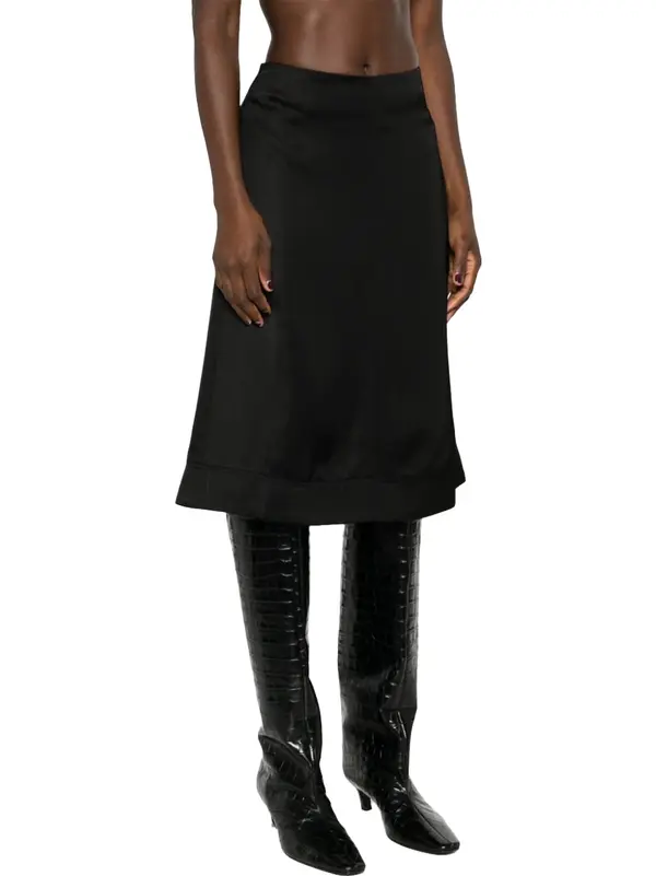 TOTEME Panelled Satin Midi Skirt - Black