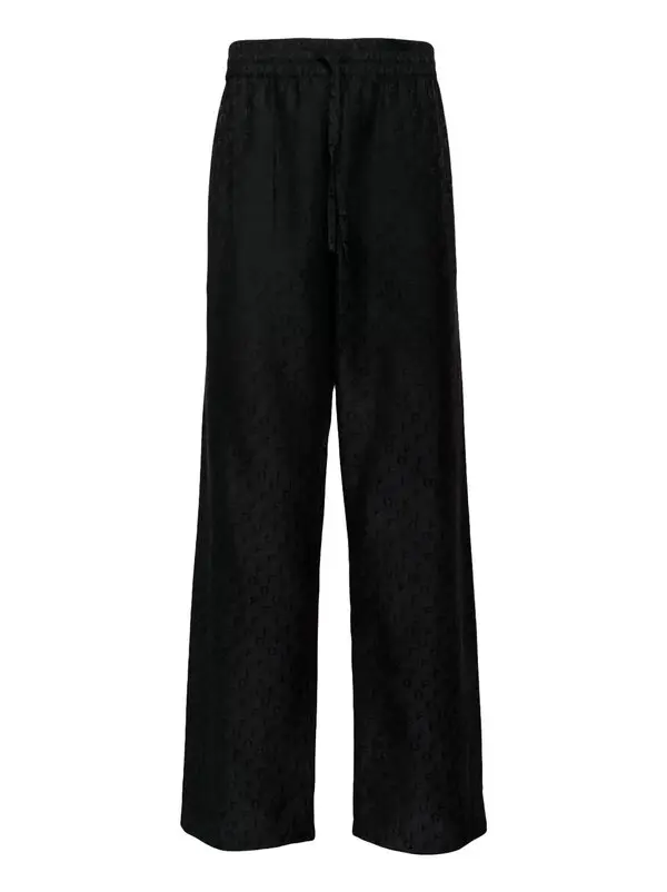 Off-White Cotton-silk Blend Trousers - Black