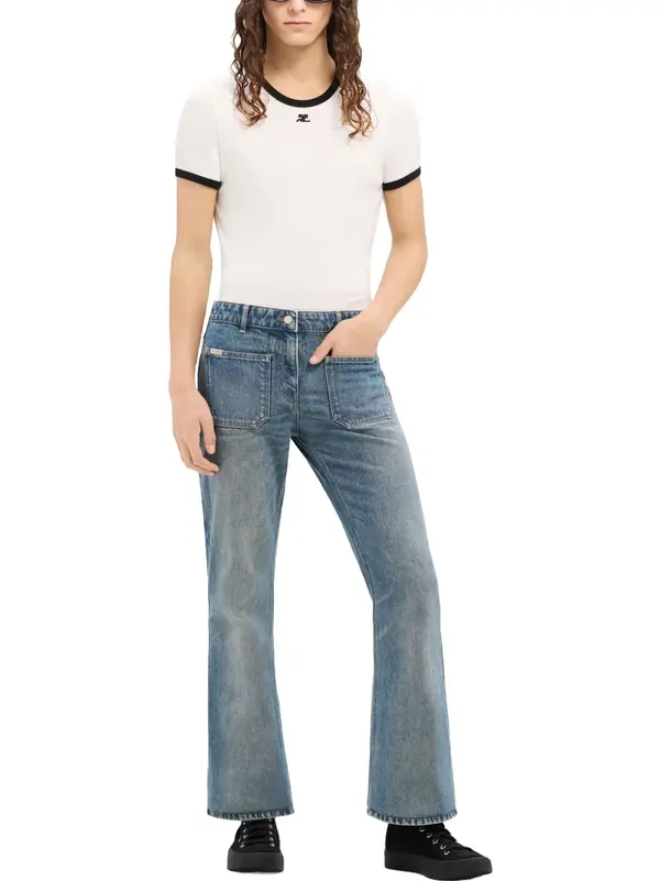 COURREGES Mid-rise Bootcut Jeans - Blue