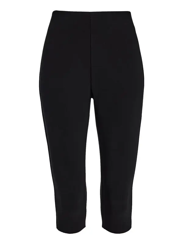 BIRROT Bonded Crepe Capri Trousers - Black