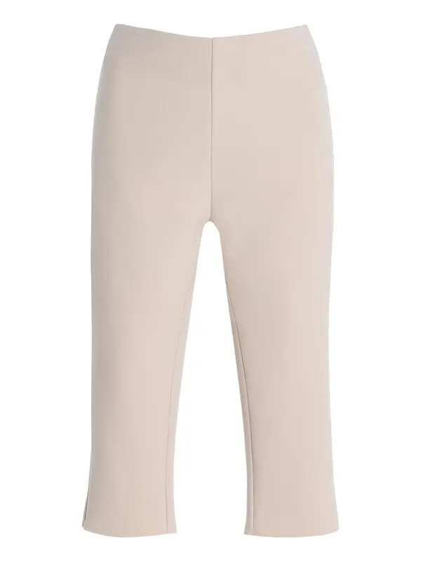 BIRROT Bonded Crepe Capri Pants - Ivory