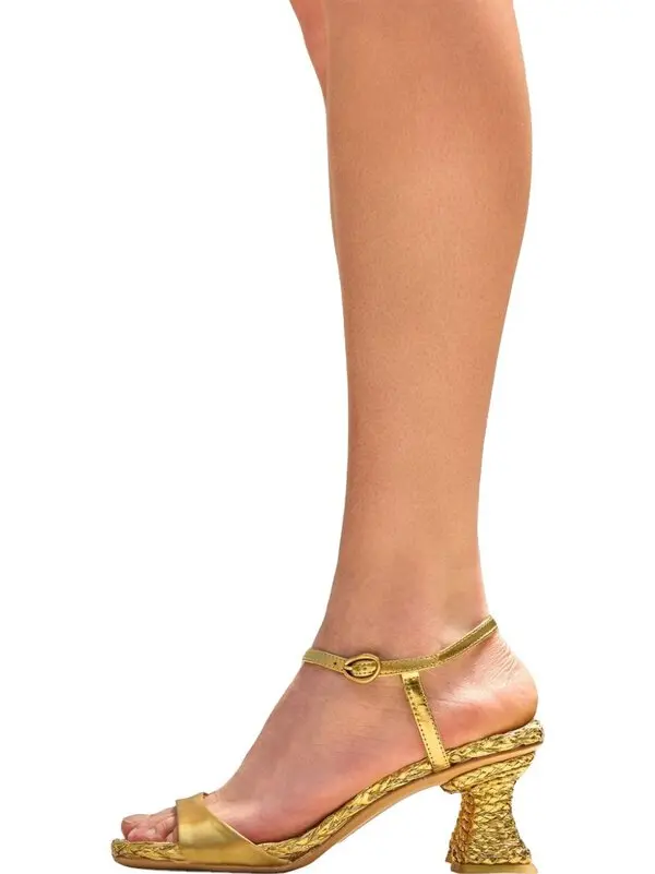 Cult Gaia 64mm Javiera Sandals - Gold