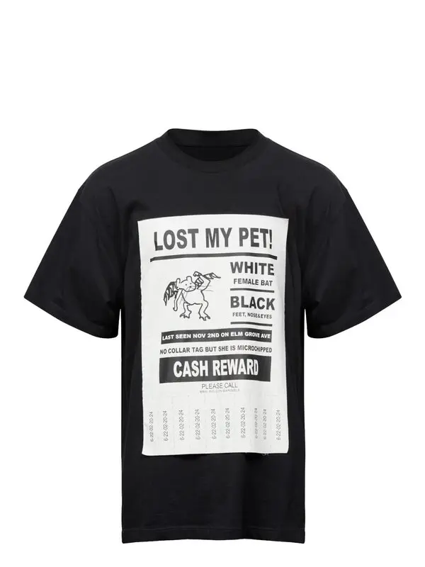 MAISON MARGIELA Lost My Pet Cotton T-shirt - Black