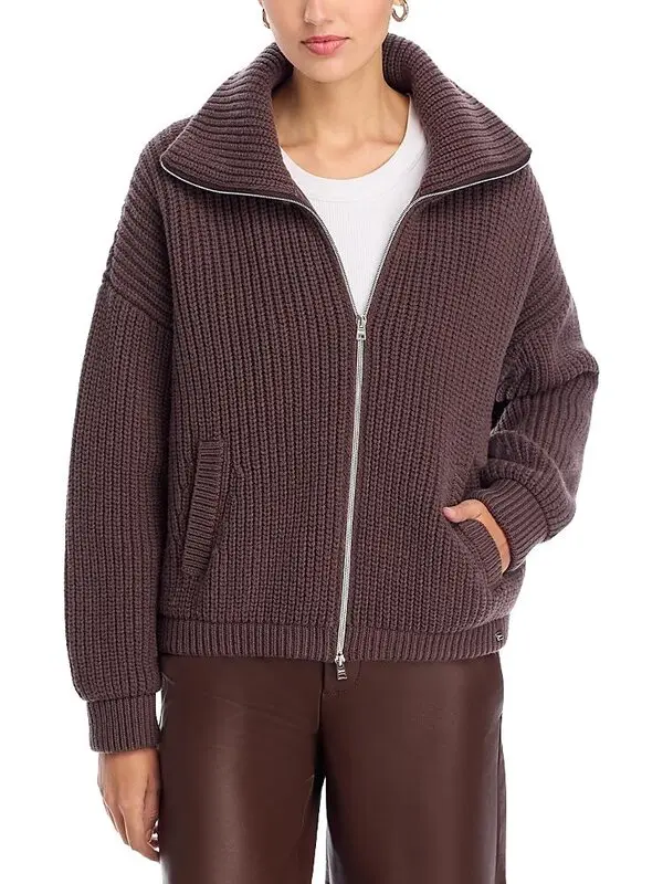 Herno Knitted Zip-up Cardigan - Chocolate
