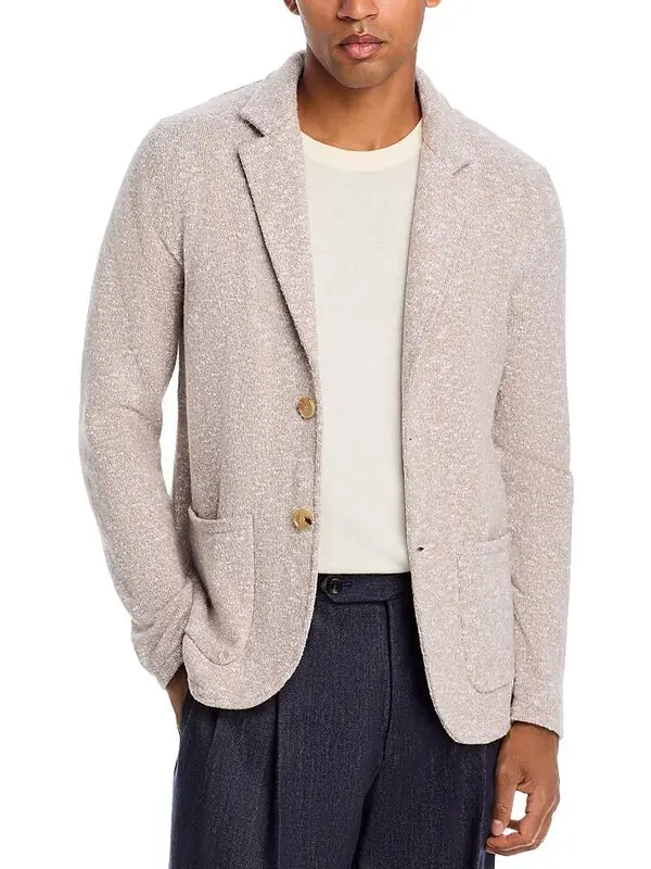 MAURIZIO BALDASSARI Wool, Cotton & Nylon Mouline Sweater Jacket - Tan