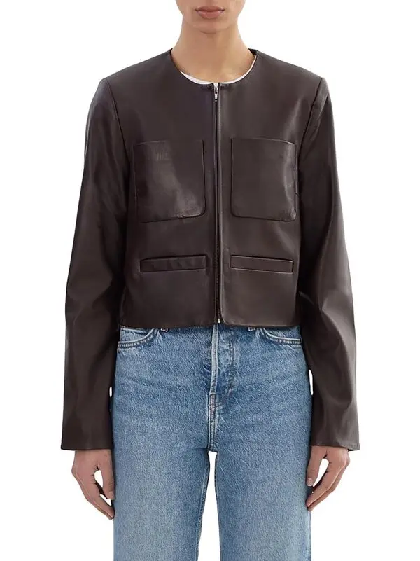 LAMARQUE Linette Leather Jacket - Dark Brown