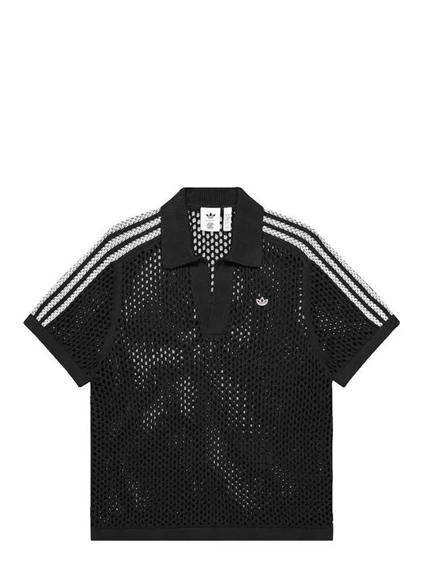 Adidas X Edison Chen Crochet Polo Shirt - Charcoal